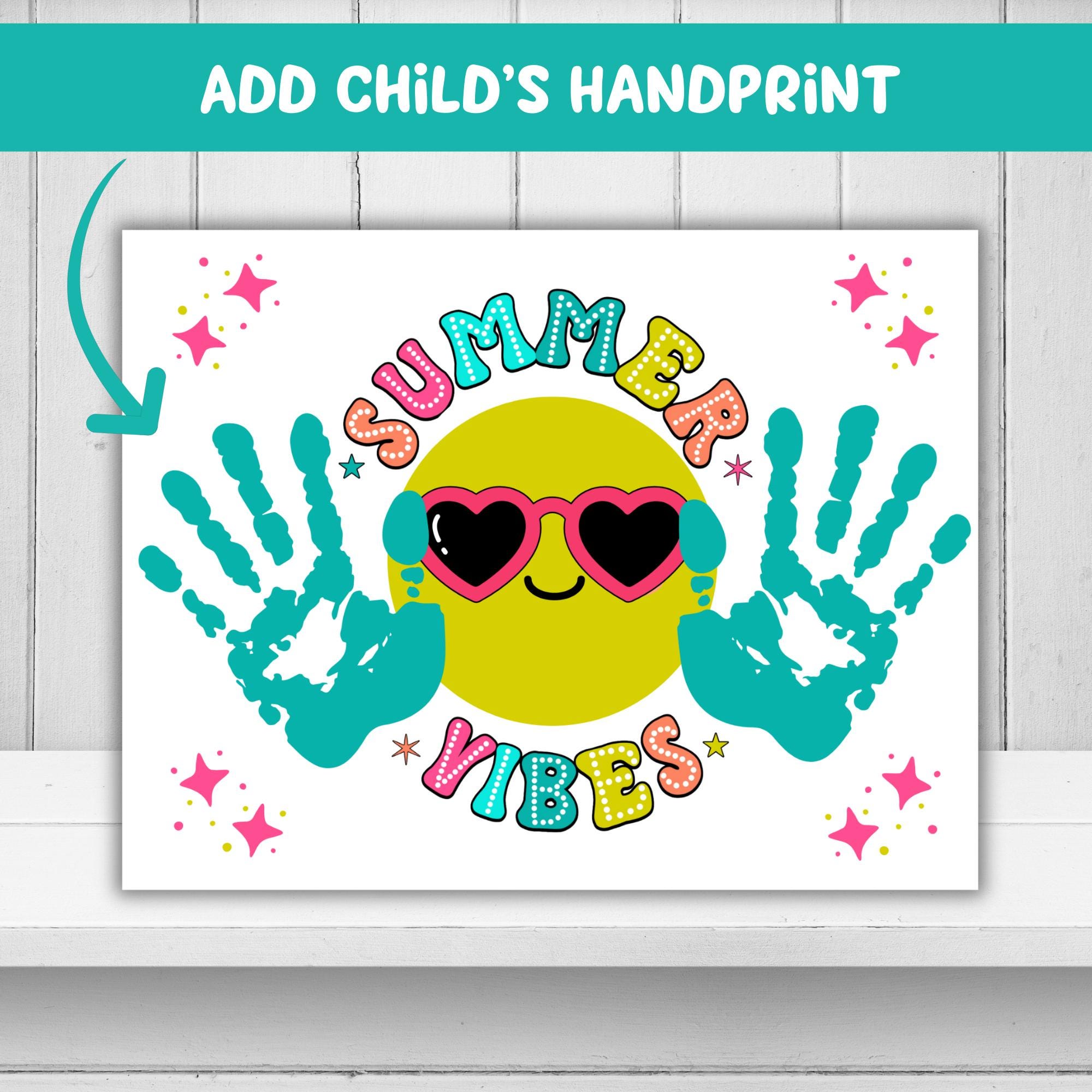 Summer Handprint Craft, Preschool Activity for Babies, Summer Vibes ...