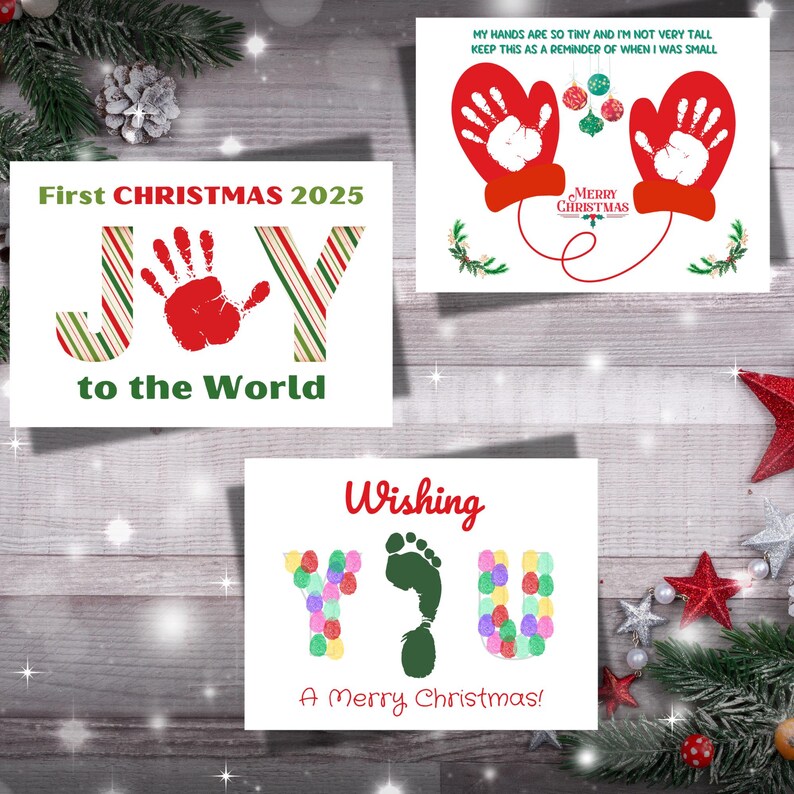 Christmas Handprint Craft Bundle, Christmas Handprint Art, Printable ...
