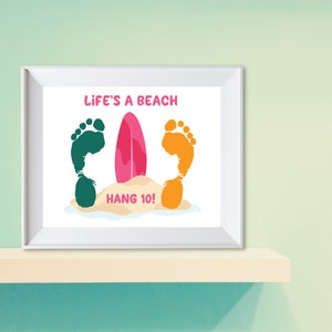 Summer Footprint Art. Life's A Beach Craft for Babies Toddlers ...