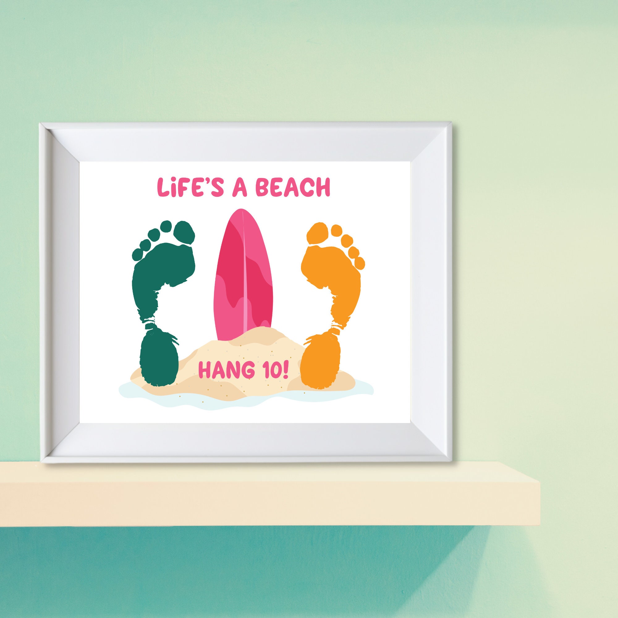 Summer Footprint Art. Life's A Beach Craft for Babies Toddlers ...