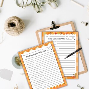Adult Scavenger Hunt Find Someone Who Ice Breaker Game Fall Theme ...