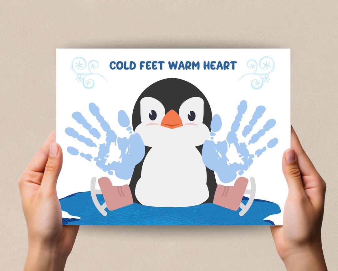 Winter Handprint Craft, Winter Handprint Art, Handprint Printable ...