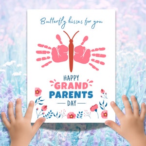 Grandparent Day Handprint Art, Preschool Handprint Craft Activity for ...