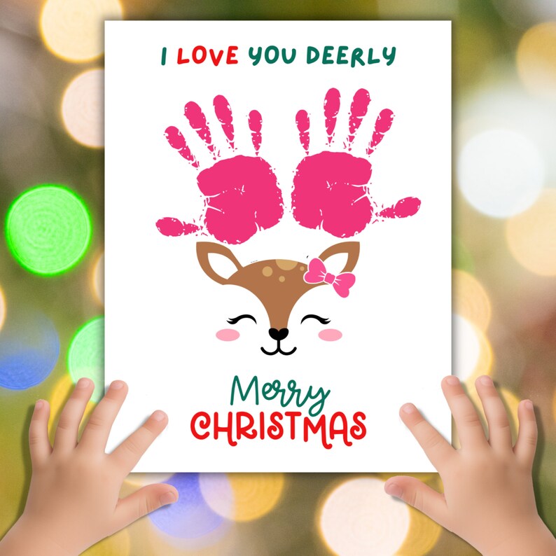 Christmas Handprint Craft, Handprint Art, I Love You Deerly, Christmas ...