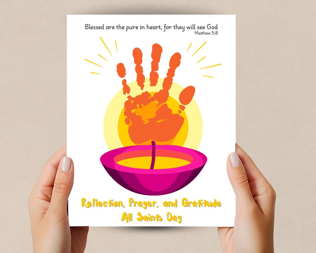 All Saints Day Handprint Craft, Handprint Art, Preschool Activity ...