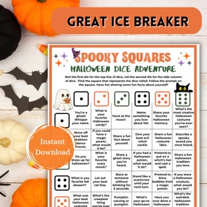 Halloween Icebreaker Dice Game, Halloween Printable Game for Adults ...