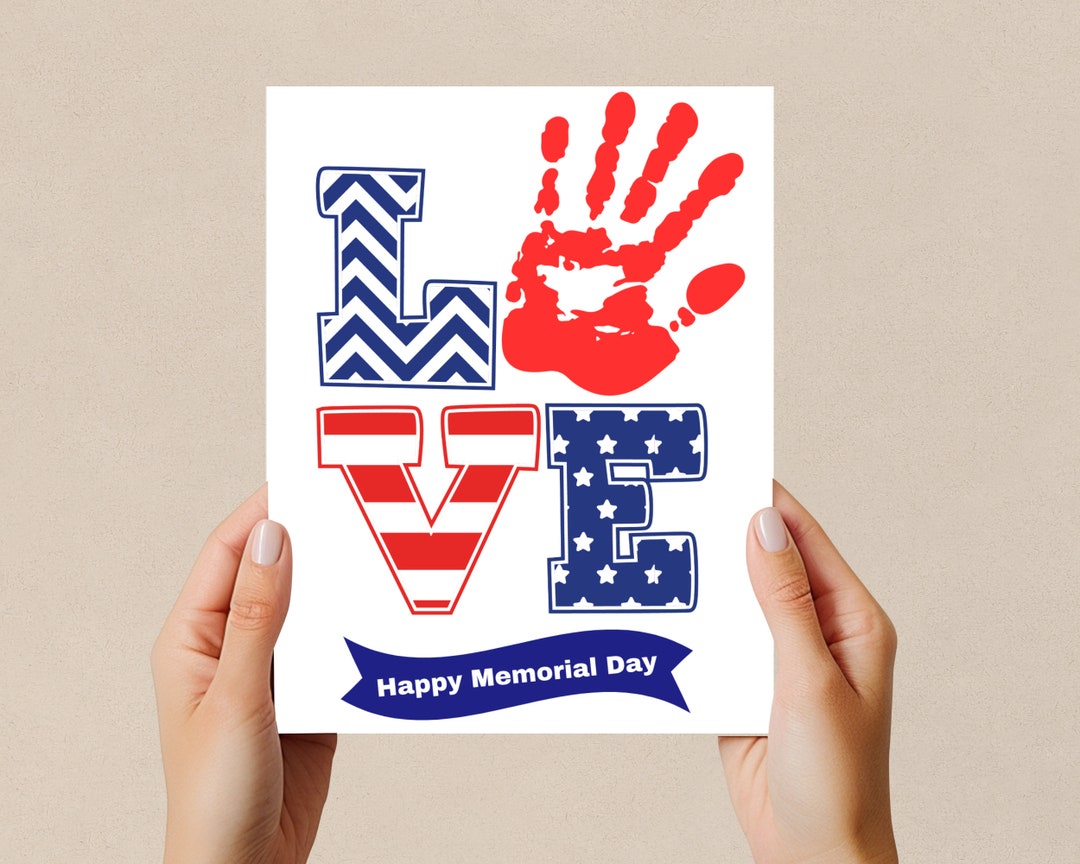 Memorial Day Handprint Art, Memorial Day Craft Activity for Toddler ...