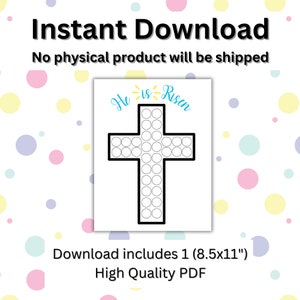 Easter Dot Marker Coloring Page for Preschoolers. Easter Cross Activity ...