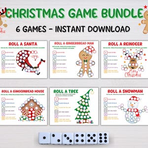 Roll a Tree Game, Printable Holiday Game Bundle, Christmas Party, Candy ...