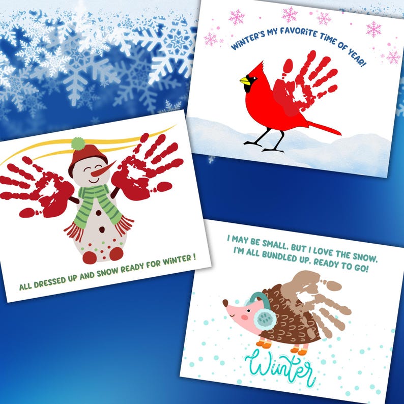 Winter Handprint Craft Bundle, Handprint Art, Printable Activity for ...