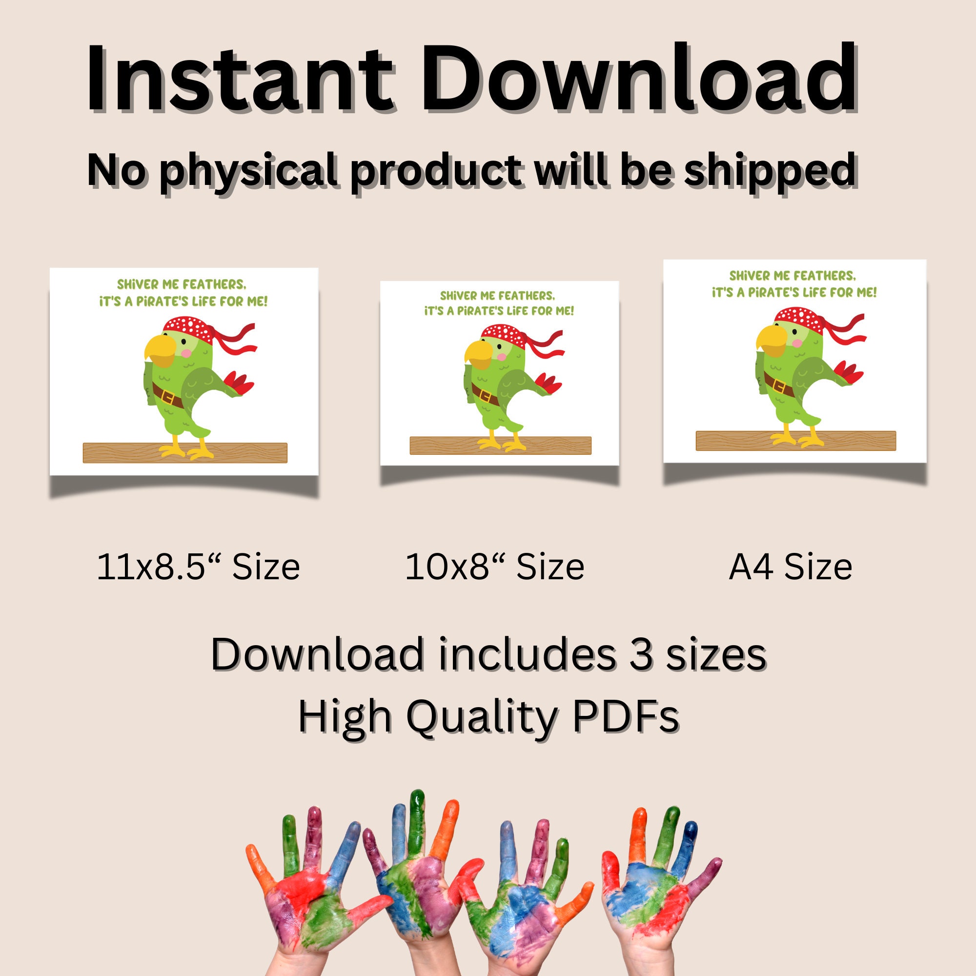 Pirate Handprint Art, Parrot Handprint Craft for Babies, Toddlers ...