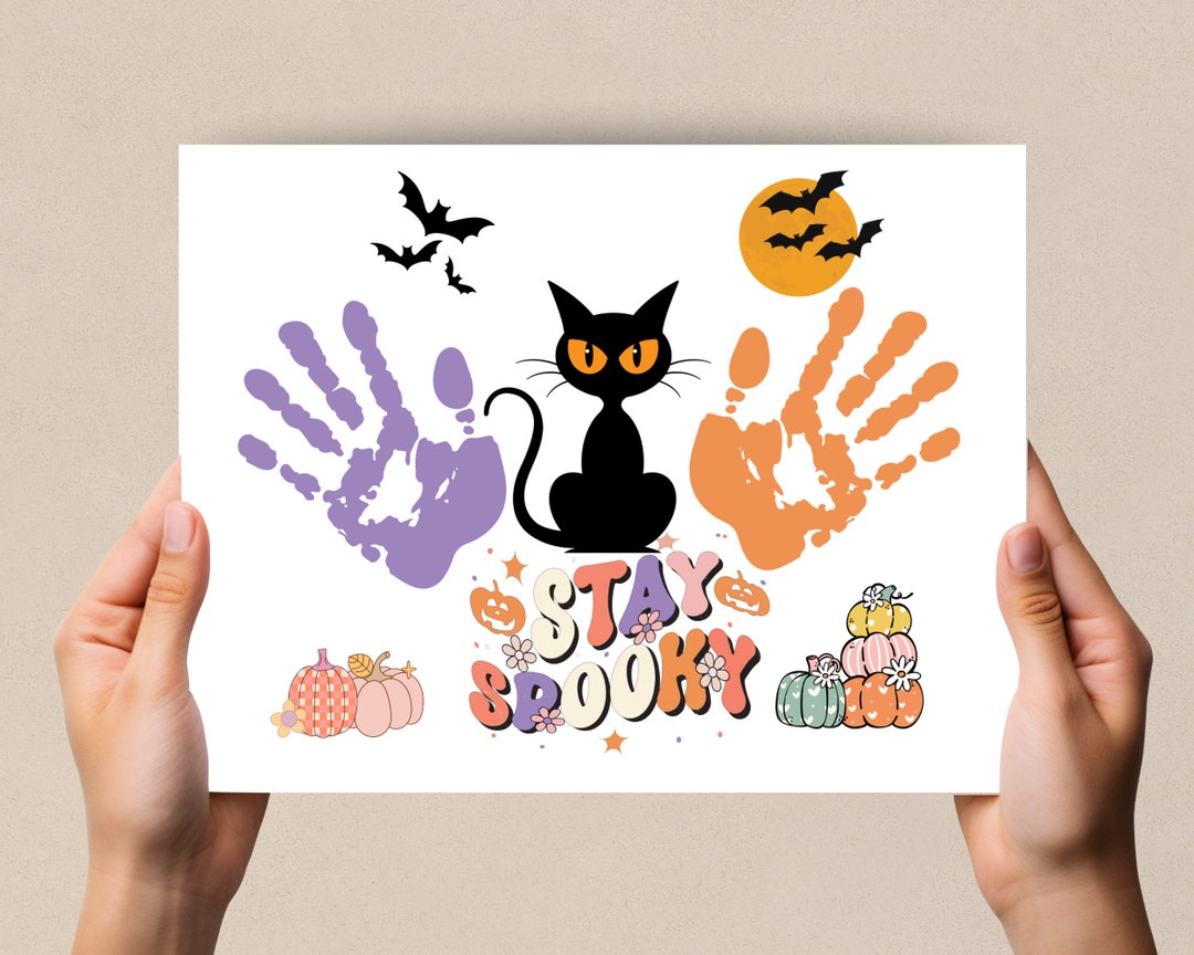 Halloween Handprint Art, Handprint Craft, Stay Spooky Preschool ...