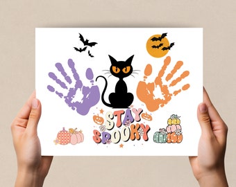 Halloween Handprint Art, Handprint Craft, Happy Halloween Preschool ...