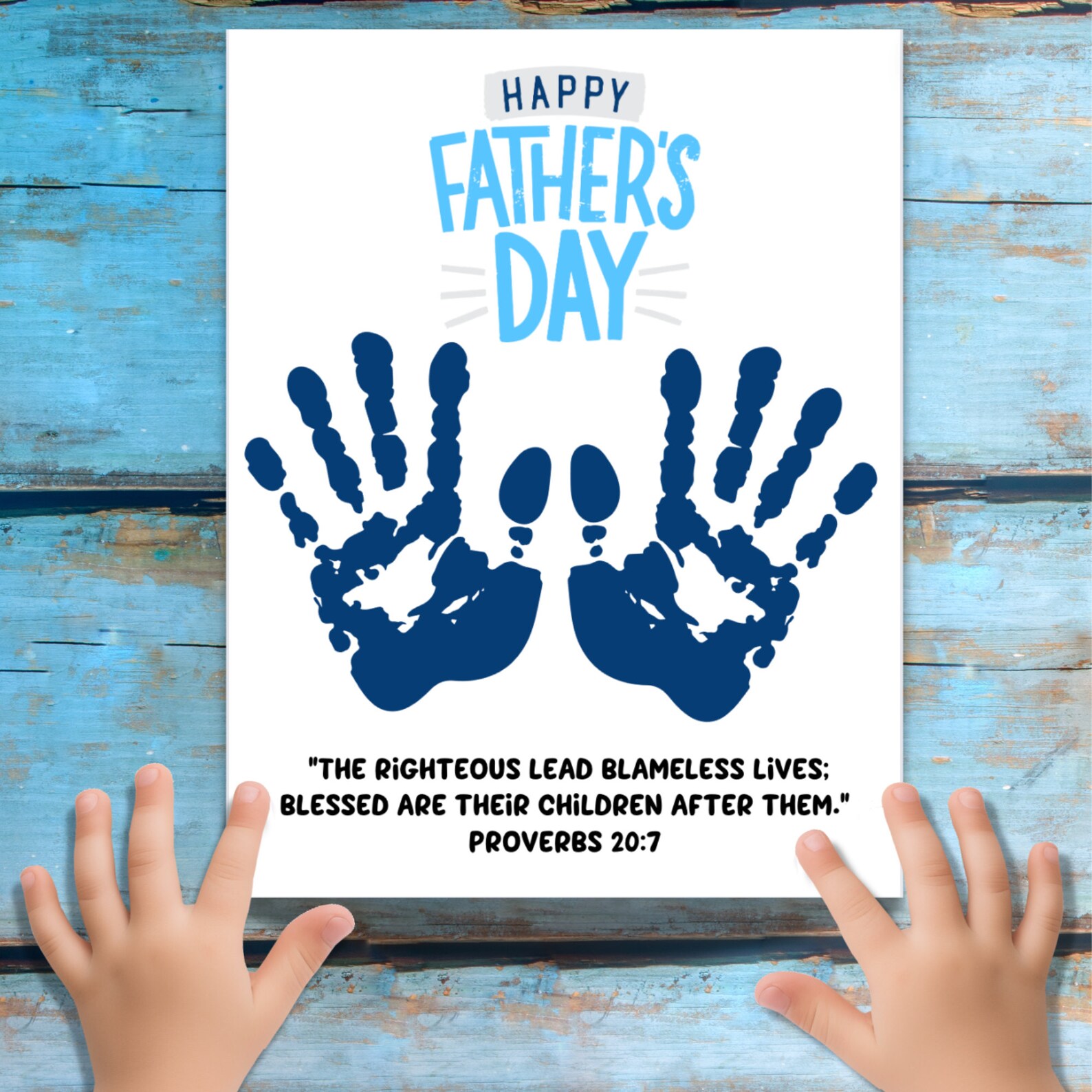 Father's Day Bible Handprint Art, Handprint Craft, Preschool Baby ...