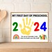 First Day Preschool Handprint Art, Preschool Craft, Preschool Keepsake ...