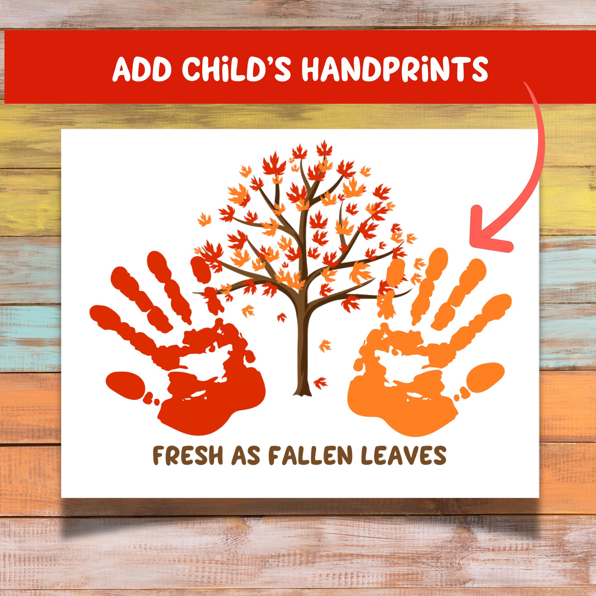 Fall Handprint Art, Handprint Craft, Fallen Leaves Preschool Activity ...