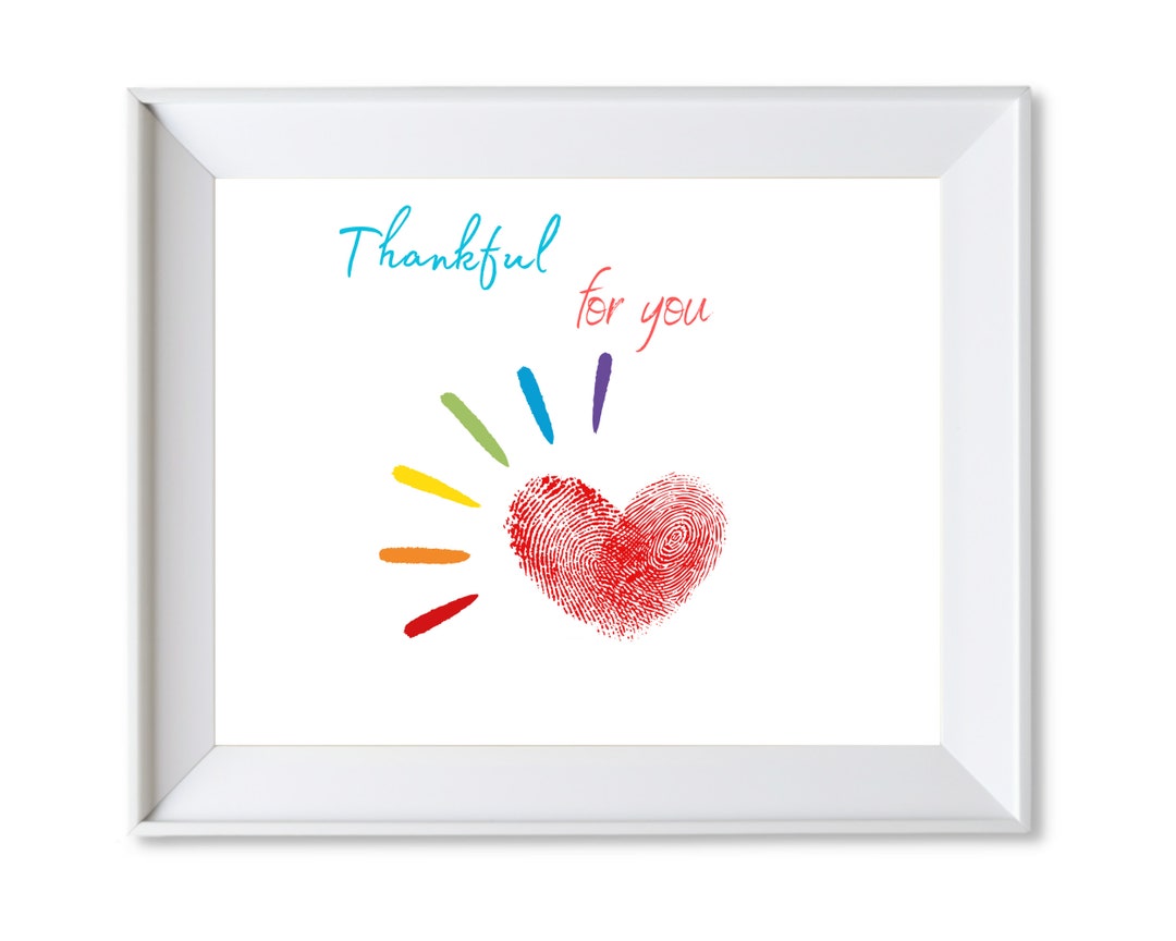 Fingerprint Art Thankful for You Handprint Art, Fingerprint Craft ...
