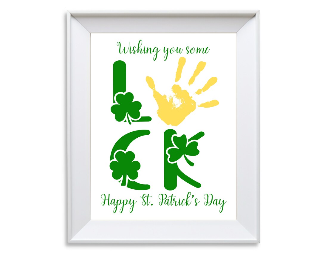 St. Patrick's Day Luck Handprint Art, St Patrick's Day Craft, Gift ...