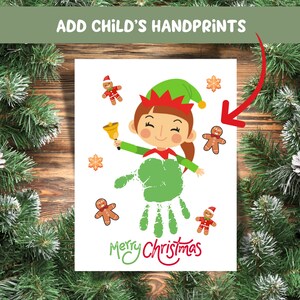 Christmas Handprint Craft, Handprint Art Christmas Elf, Christmas ...