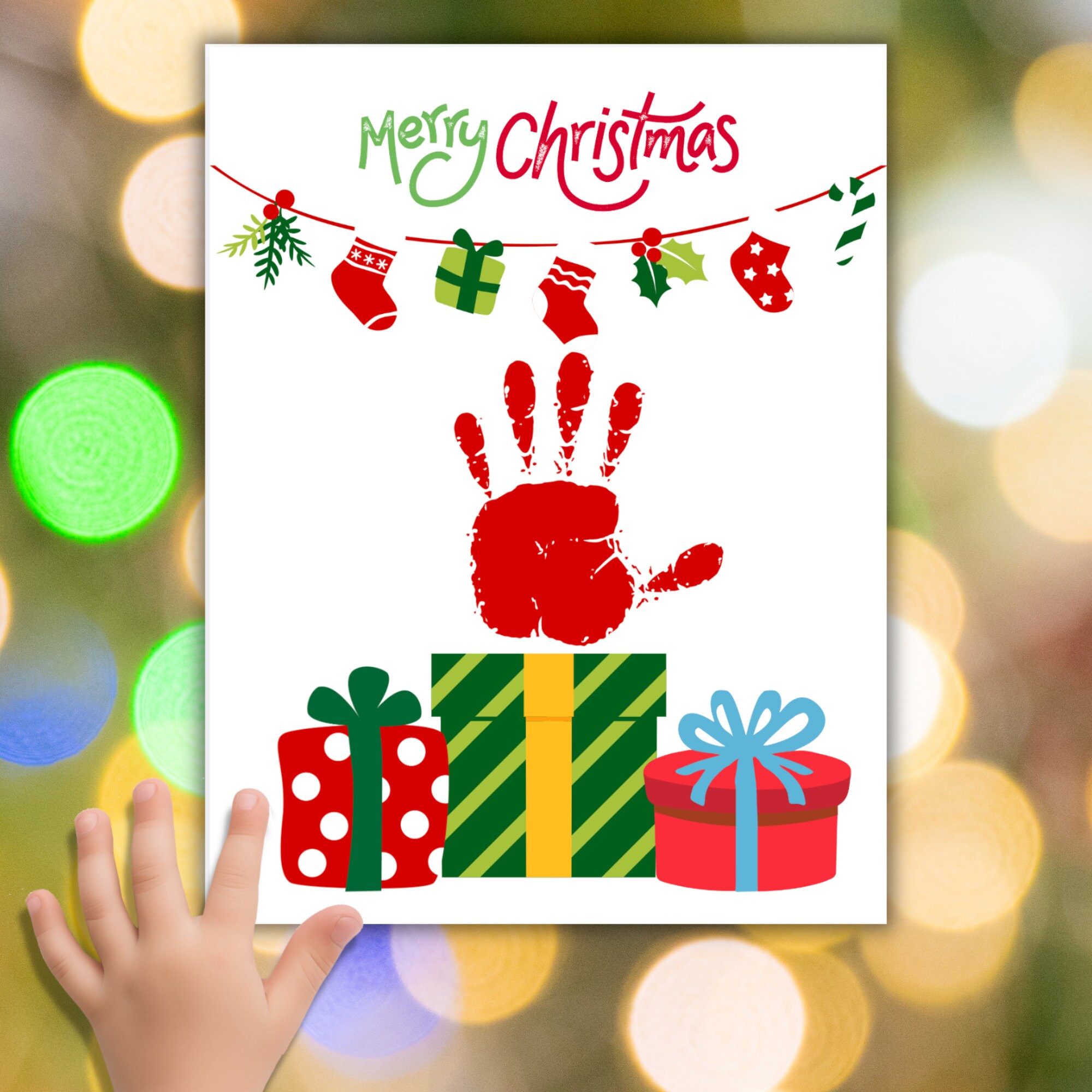 Christmas Handprint Craft, Handprint Art, Preschool Activity, Christmas ...