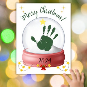 Christmas Handprint Craft, Handprint Art, Christmas Snow Globe ...