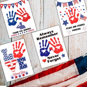 Veterans Day Handprint Art Bundle, Veterans Day Handprint Craft ...