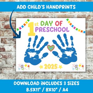 Preschool Handprint Craft, First Day of Preschool, Last Day of ...