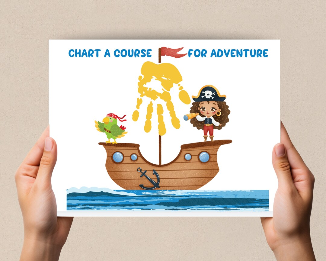 Pirate Handprint Art, Handprint Pirate Ship Craft for Babies, Toddlers ...