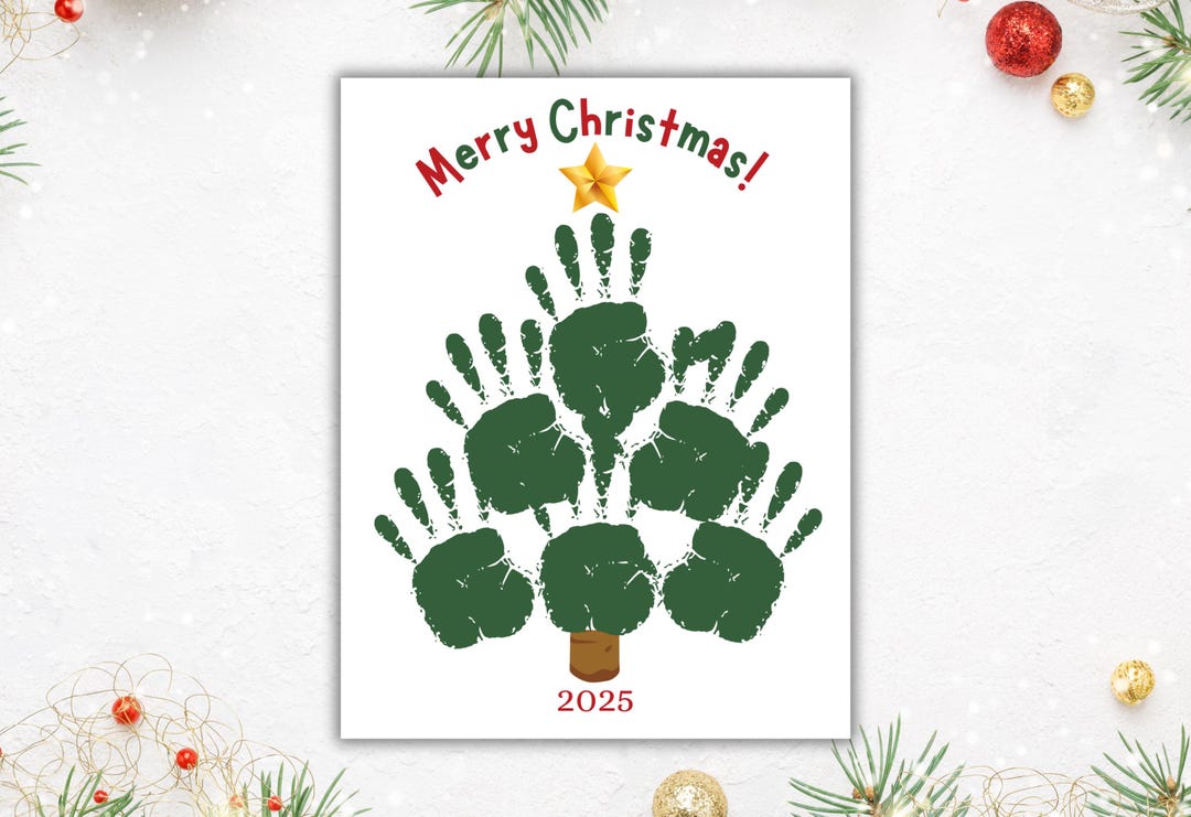 Christmas Handprint Craft, Handprint Art, Christmas Tree Craft ...