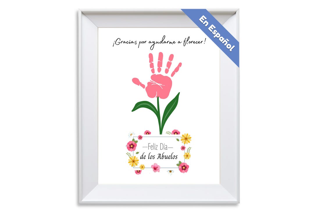 Grandparents Day Handprint, Feliz Día De Los Abuelos Handprint Craft ...