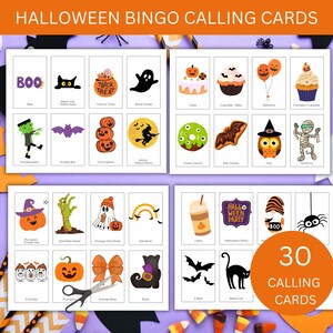 Halloween Bingo Game, Kids Halloween Party Game, 50 Halloween Bingo ...