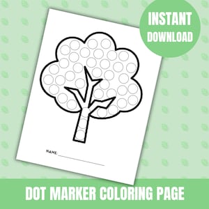 Earth Day Dot Marker Coloring Page for Preschoolers. Earth Day Tree ...