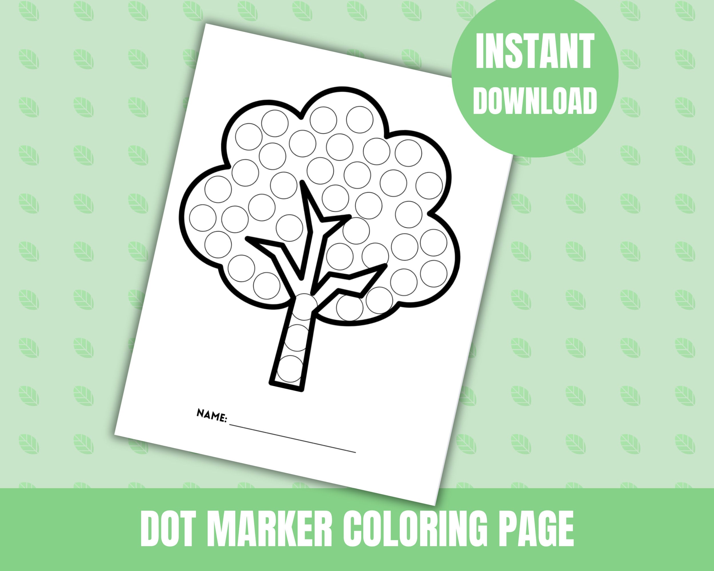 Earth Day Dot Marker Coloring Page for Preschoolers. Earth Day Tree ...