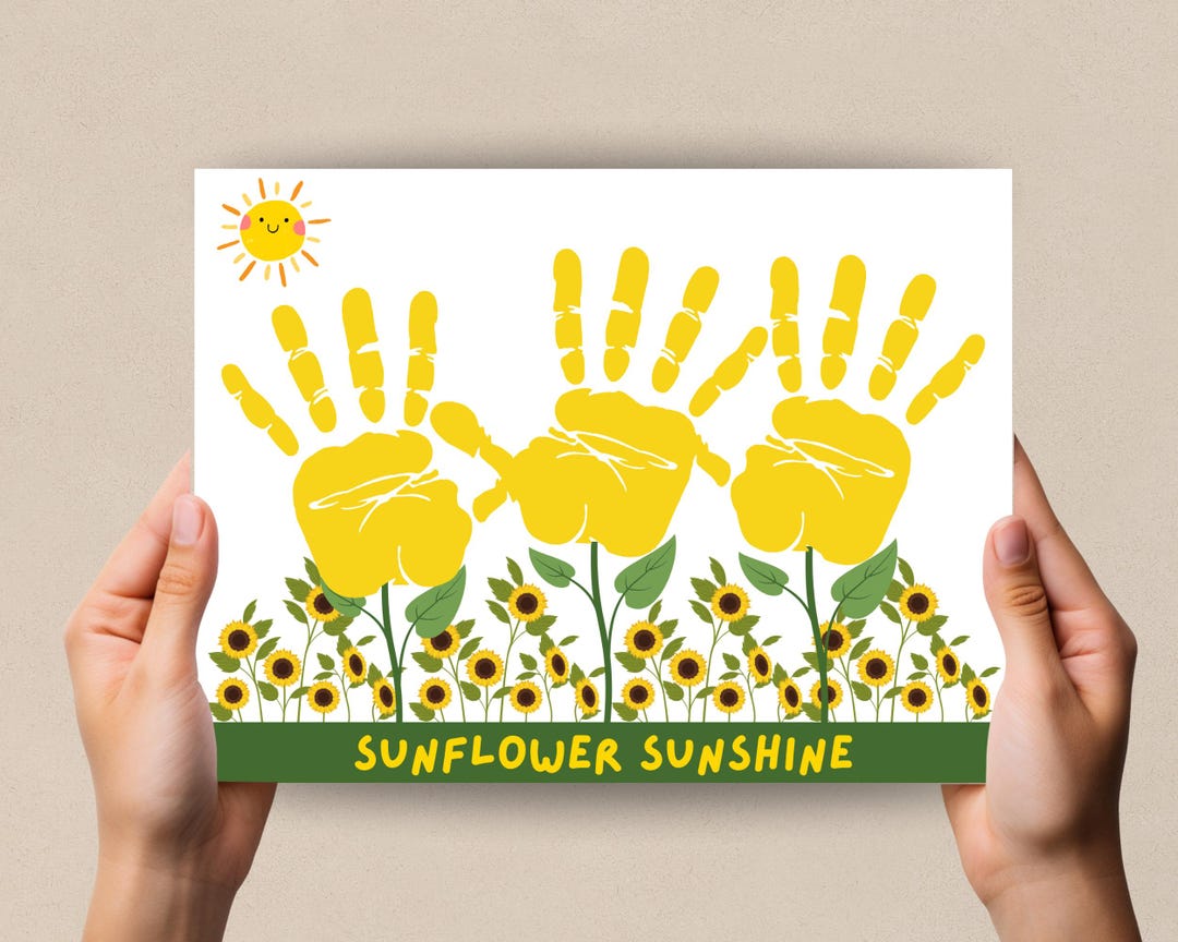 Summer Handprint Art, Handprint Craft, Sunflower Handprint, Preschool ...