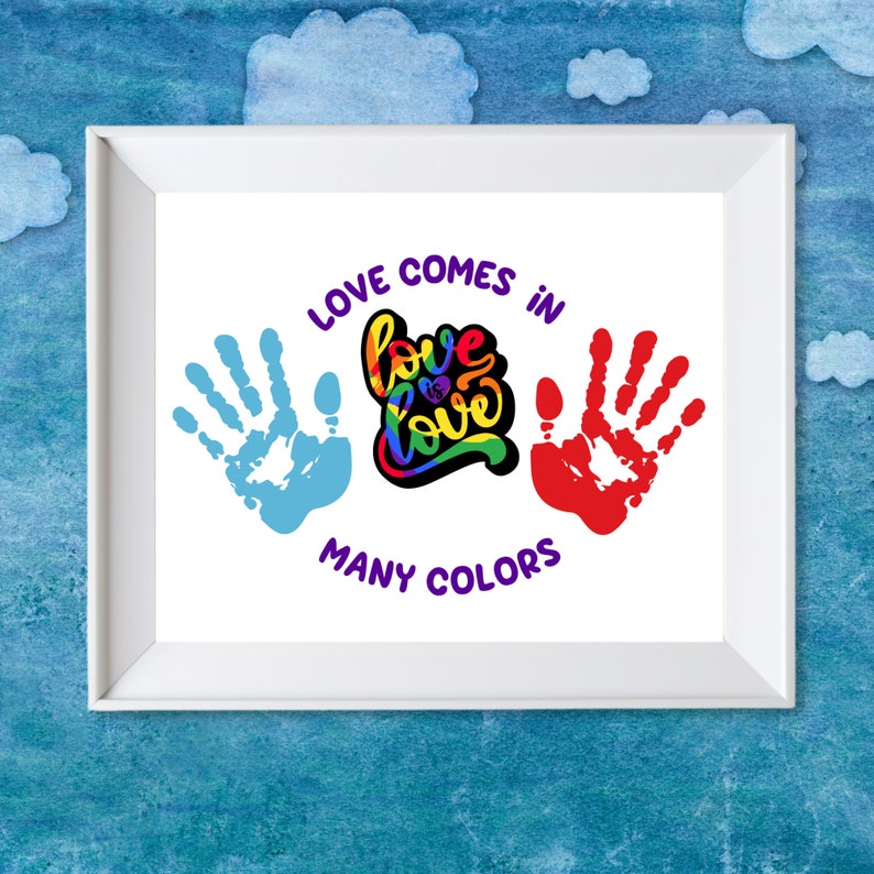 LGBTQ Handprint Art, Handprint Craft Love Comes in Many Colors LGBT ...