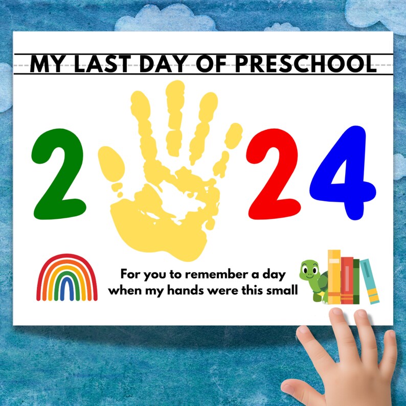 Last Day Preschool Handprint Art, Preschool Craft, Preschool Keepsake ...