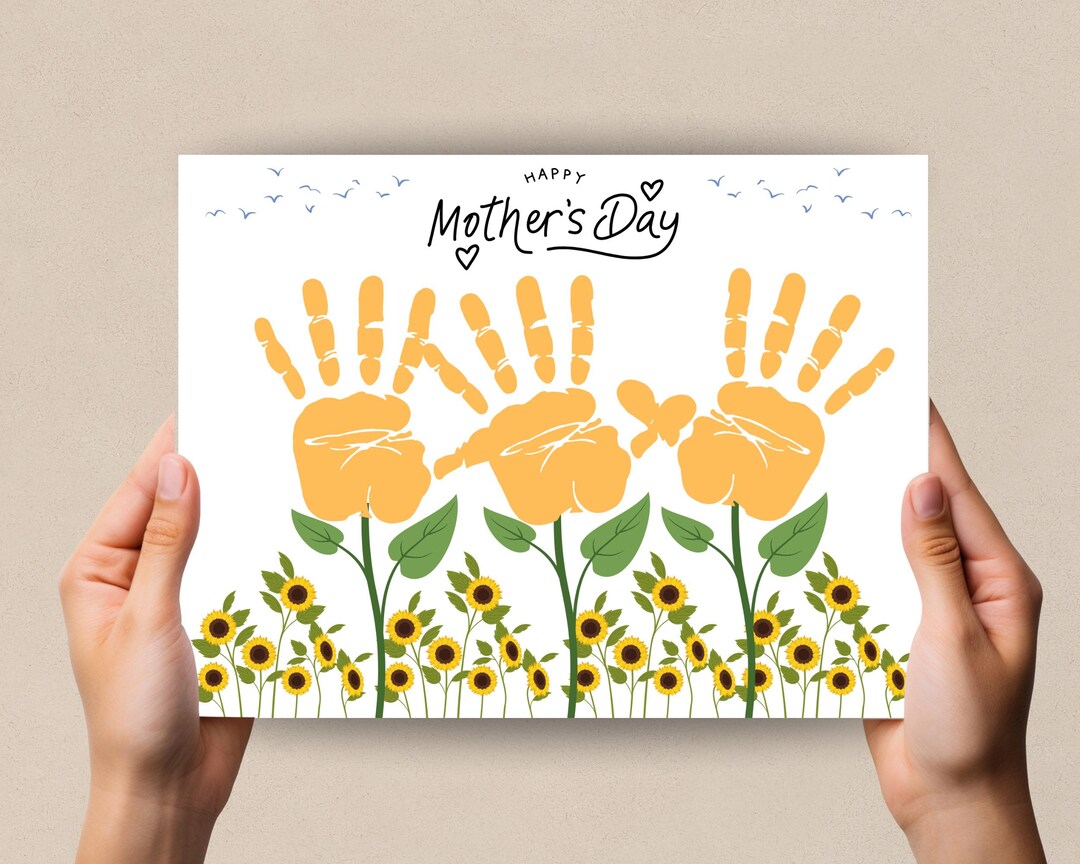 Mother's Day Handprint Craft, Preschool Activity, Printable Gift for ...