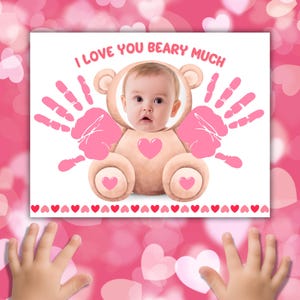 Valentines Day Handprint Photo Craft, Preschool Activity Handprint ...