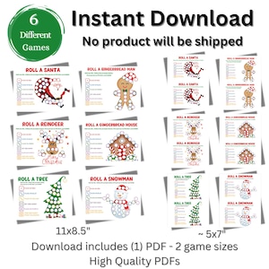 Roll a Tree Game, Printable Holiday Game Bundle, Christmas Party, Candy ...