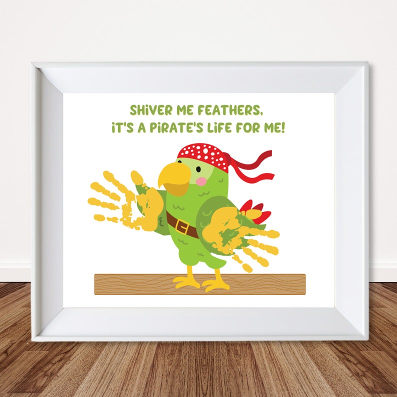 Pirate Handprint Art, Parrot Handprint Craft for Babies, Toddlers ...