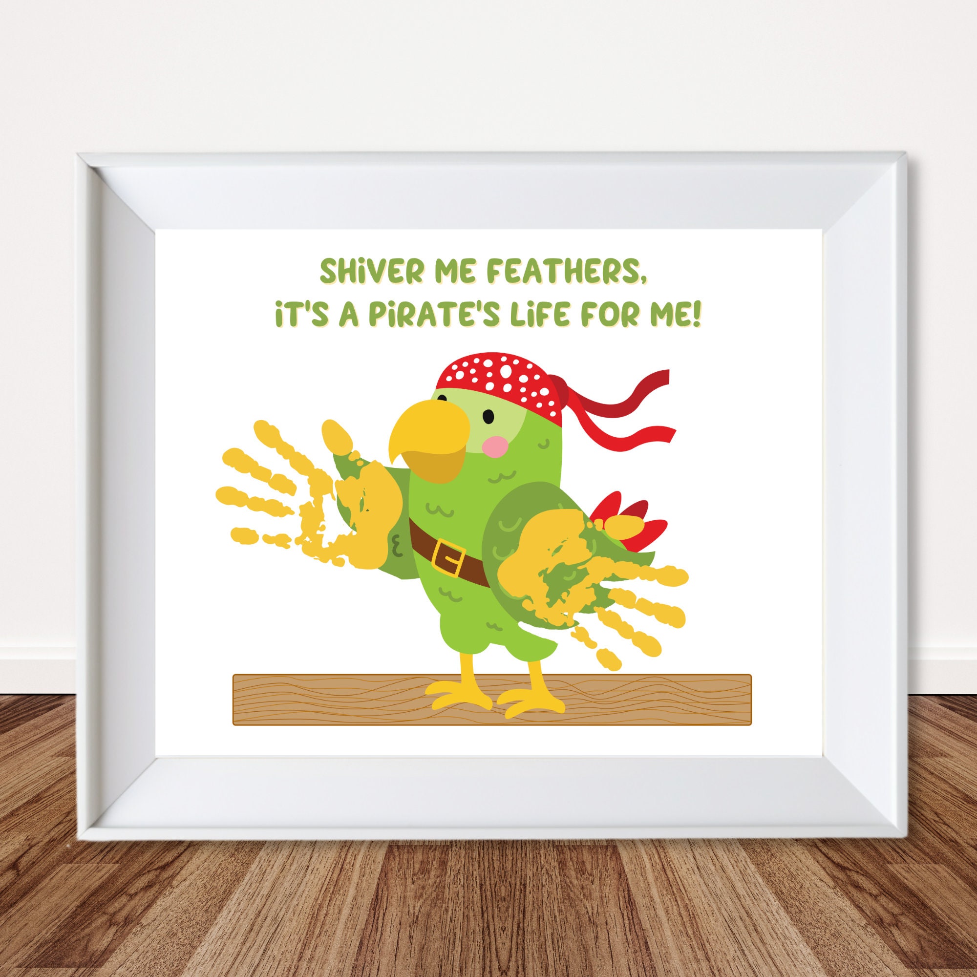 Pirate Handprint Art, Parrot Handprint Craft for Babies, Toddlers ...