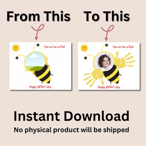 Mother’s Day Gift Handprint Craft, Photo Craft, Handprint Bee Design ...