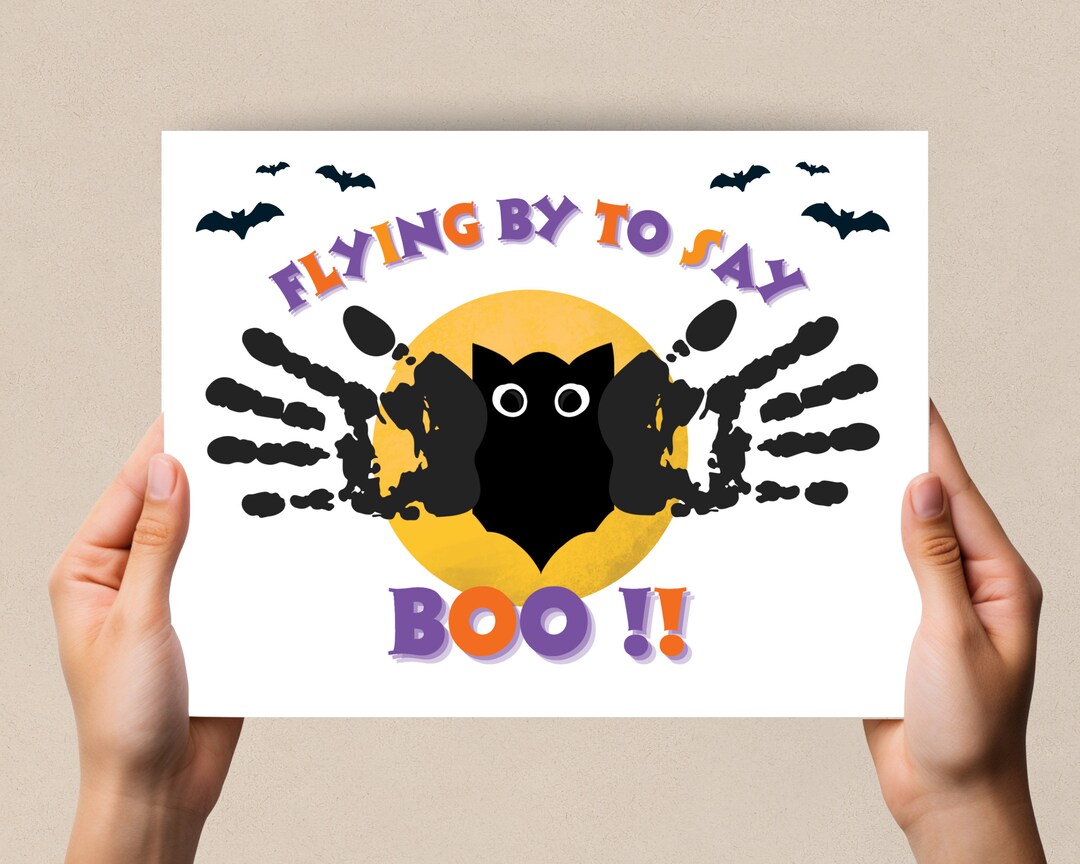 Halloween Handprint Art, Handprint Craft, Say Boo Preschool Activity ...
