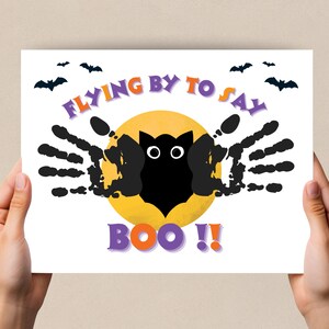 Halloween Handprint Art, Handprint Craft, Say Boo Preschool Activity ...