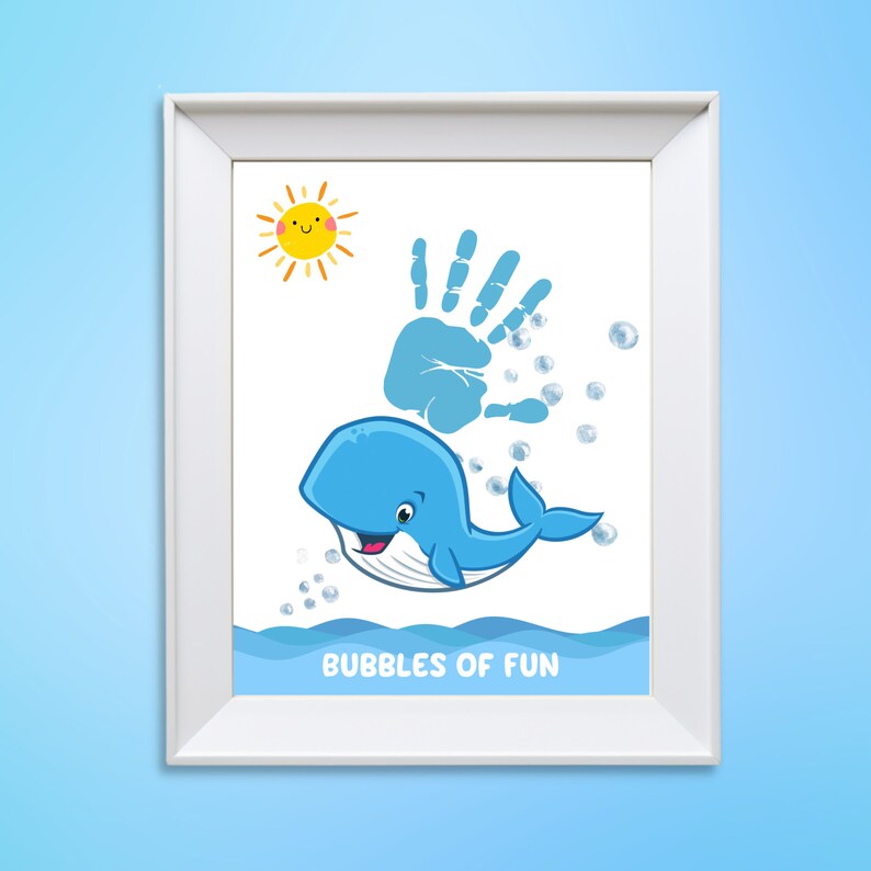 Summertime Handprint Art, Ocean Handprint Craft, Preschool Activity for ...