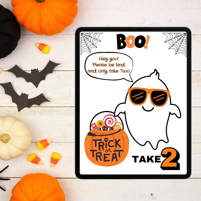 Halloween Candy Sign, please Take Two Sign, Halloween Printable ...