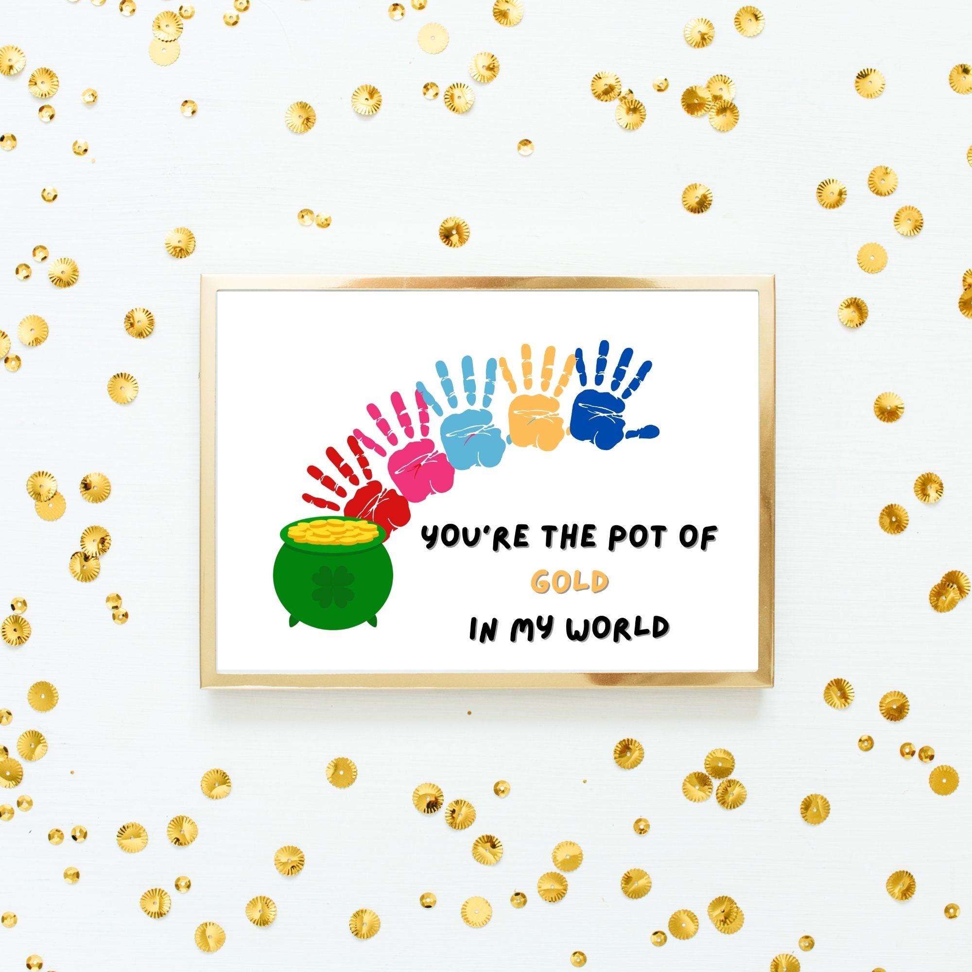 St Patrick's Day Handprint Pot of Gold, St Patrick's Day Craft, St ...