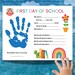 First Day of Preschool Handprint Art, Handprint Craft, First Day of ...
