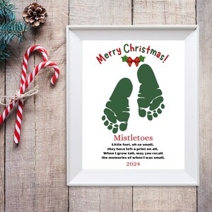 Footprint Mistletoes Christmas Craft Poem, Footprint Art, Christmas ...