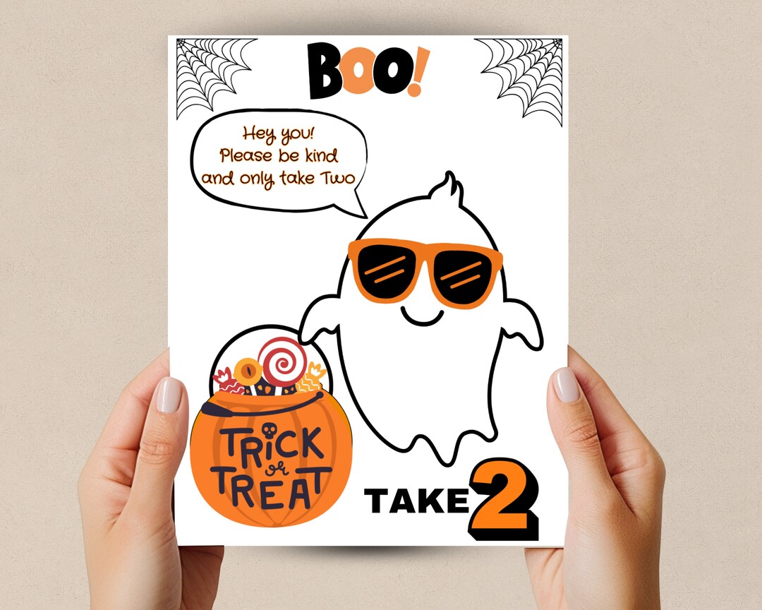Halloween Candy Sign, "please Take Two" Sign, Halloween Printable ...